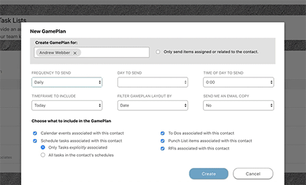 Construction GamePlan™ Task List Software - UDA ConstructionOnline™