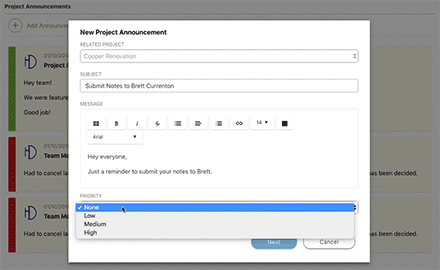 Construction Project Announcement Software - UDA ConstructionOnline™