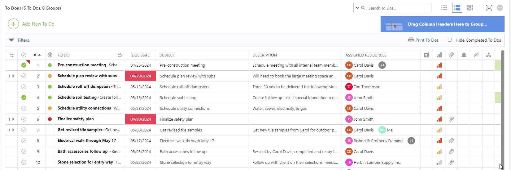 Construction To Do List Software - UDA ConstructionOnline™