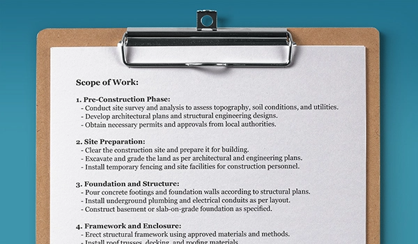Free Construction Scope of Work Template